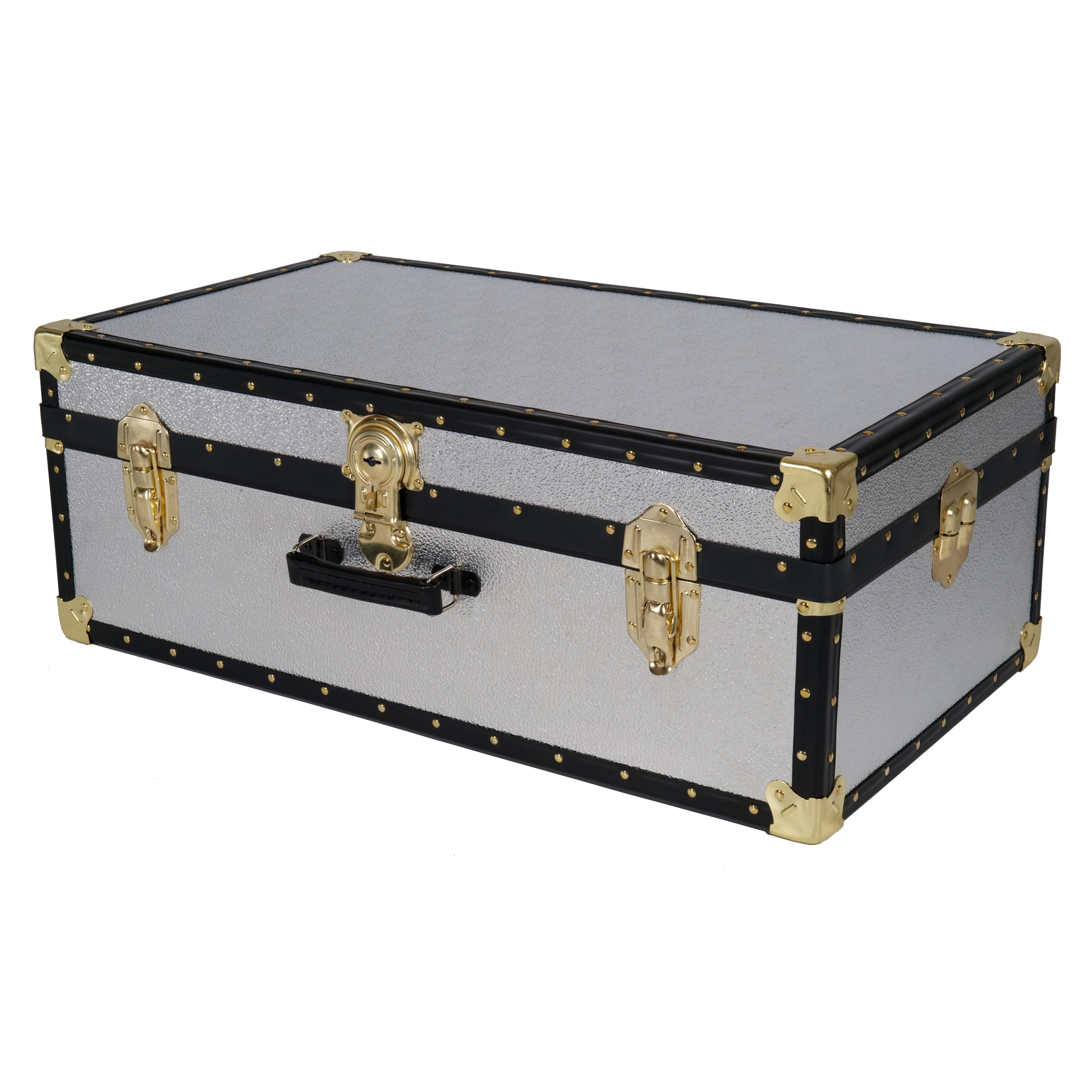 Traditional 33" Hand Luggage Trunk - Silver Alloy – Mossman Trunks